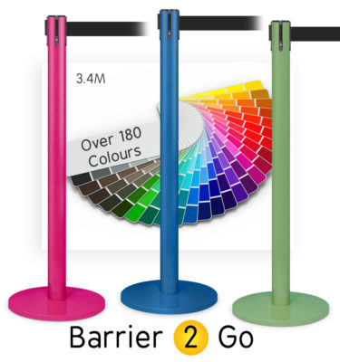 Double Belt Wall Mounted Retractable Barrier 2.3M & 3M | Barrier 2 Go