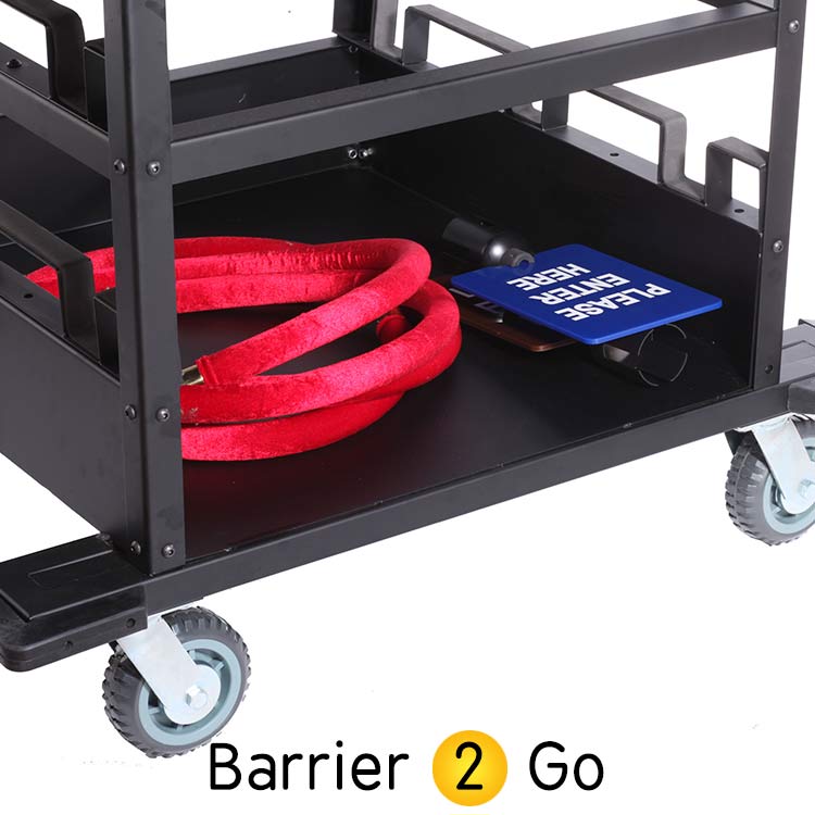 Horizontal 21 Retractable Belt Barrier Storage Cart | Barrier 2 Go