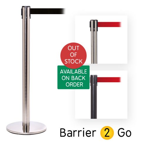 Horizontal 21 Retractable Belt Barrier Storage Cart | Barrier 2 Go